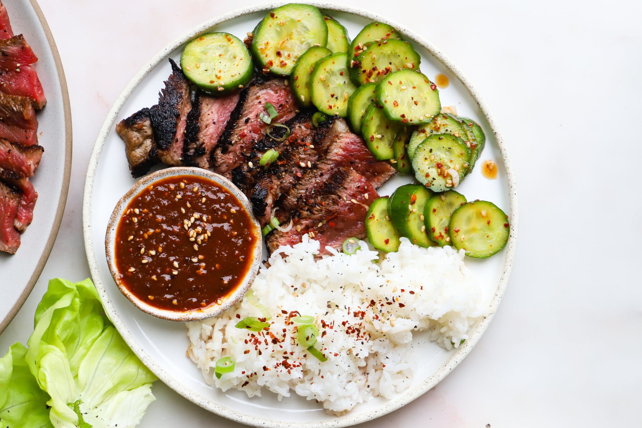 Steak Ssam with Spicy Pickled Cucumbers | Lindsey Eats