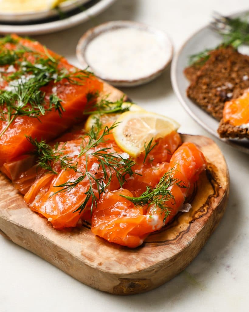 Dill Cured Gravlax with a Mustard Horseradish Sauce | Lindsey Eats