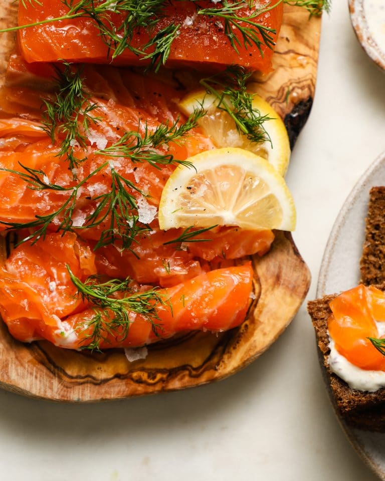Dill Cured Gravlax with a Mustard Horseradish Sauce | Lindsey Eats