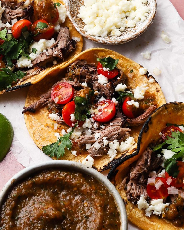 Braised Lamb Tacos with Charred Tomato Salsa | Lindsey Eats