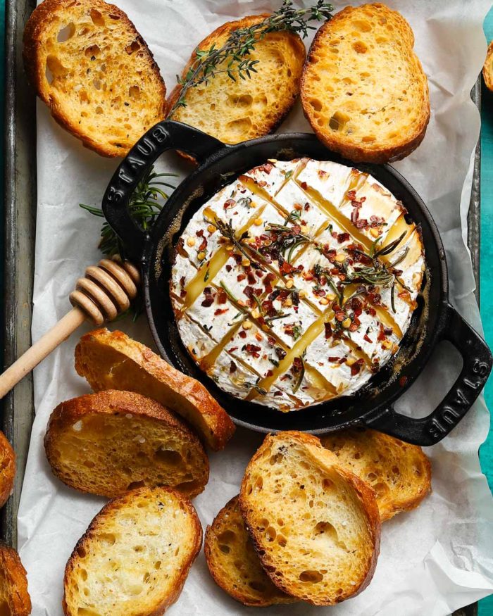 Baked Camembert with Honey and Chili Flakes | Lindsey Eats