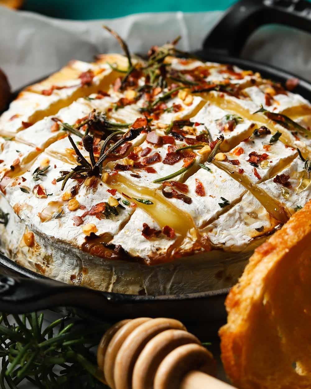 Baked Camembert with Honey and Chili Flakes | Lindsey Eats