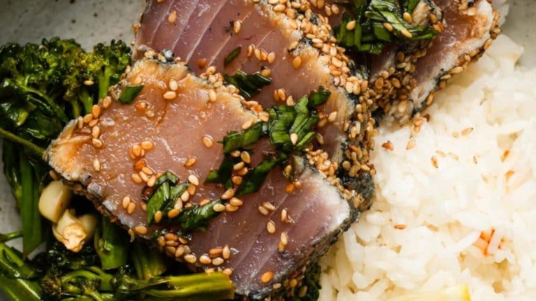 Seared Albacore Tuna with Lemon Ponzu Sauce | Lindsey Eats