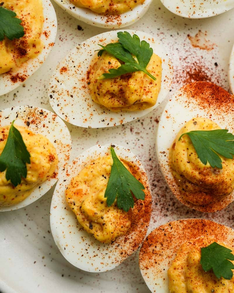 Caesar Deviled Eggs | Lindsey Eats