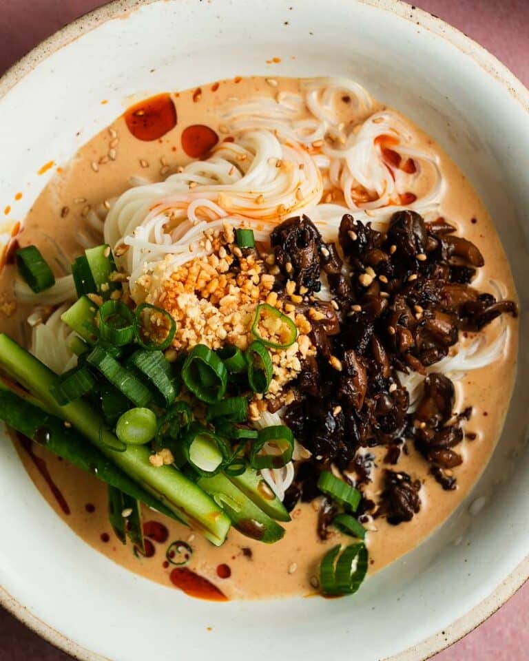 Sesame Noodles with Mushrooms | Lindsey Eats