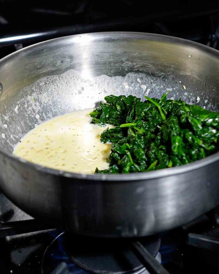 The Best Creamed Spinach with Parmesan Recipe | Lindsey Eats