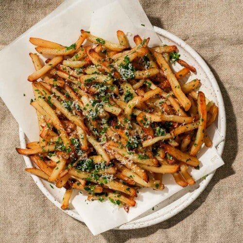 Easy Crispy Parmesan Truffle Fries | Lindsey Eats